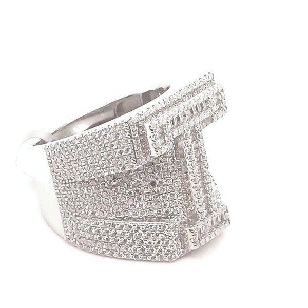925 MOISSANTE LETTER “T” RING - Iced Out Customs