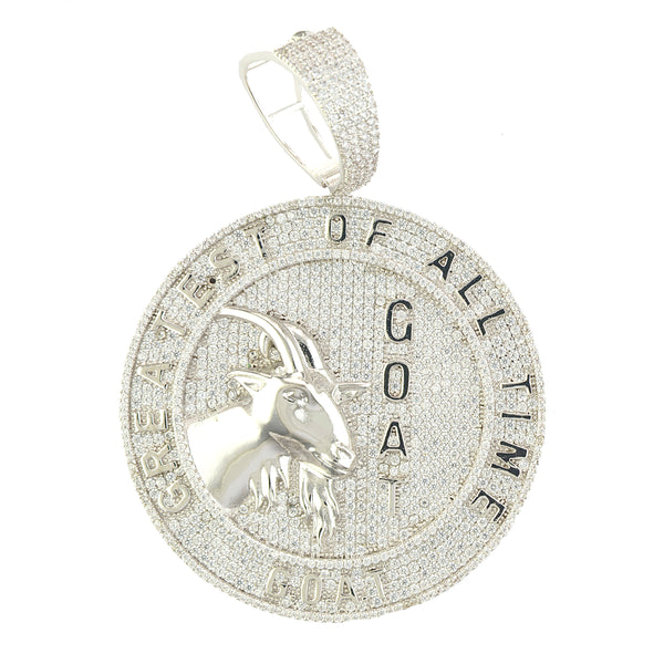 Greatest Of All Time Goat Pendent - Iced Out Customs
